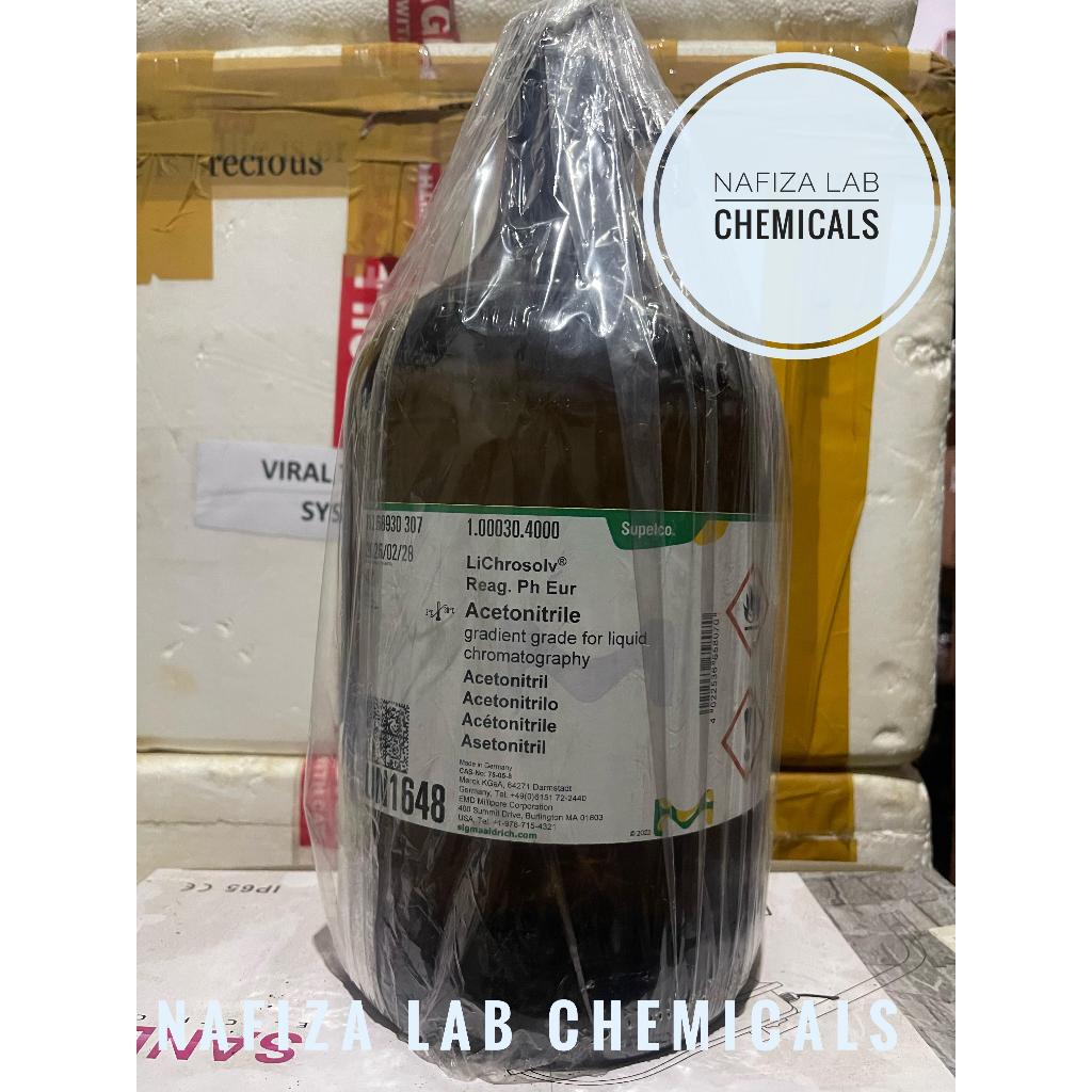 Jual Acetonitrile HPLC Merck 100030 / Asetonitril HPLC 4L | Shopee ...