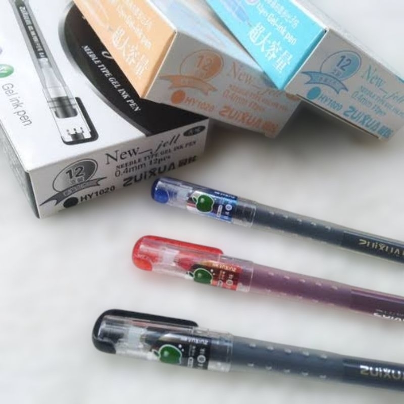 Jual Pulpen/Bolpoint zuixua new gel hitam {{ murah }}berkualitas 1 pak ...