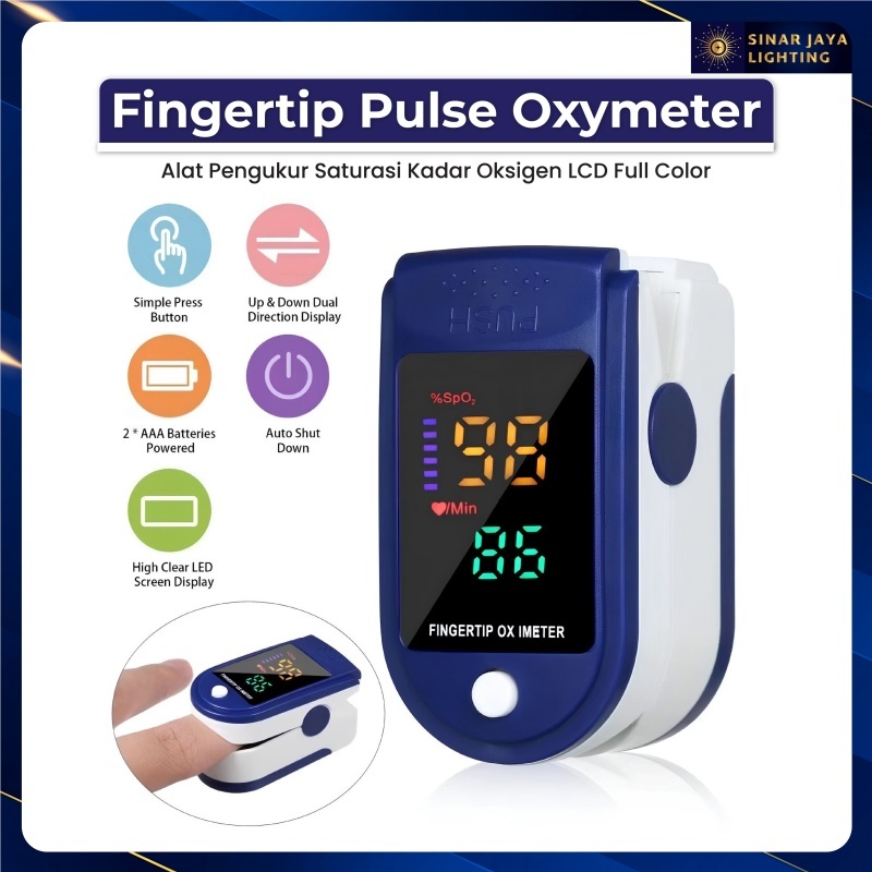 Jual Oxymeter Fingertip Pulse Oximeter Alat Pengukur Saturasi Kadar ...