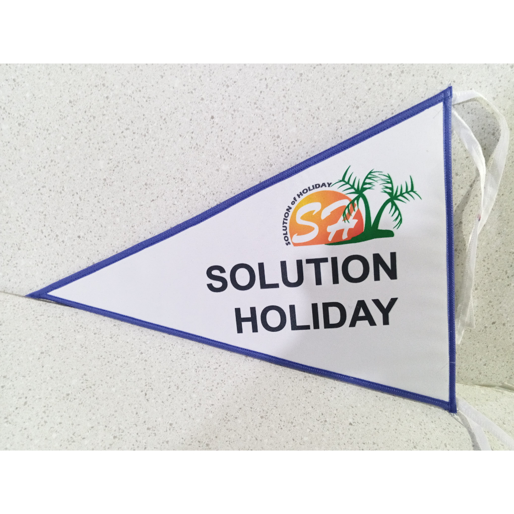 Jual Cetak Bendera Tour Segitiga/Bendera Travel Custom Bebas Desain ...