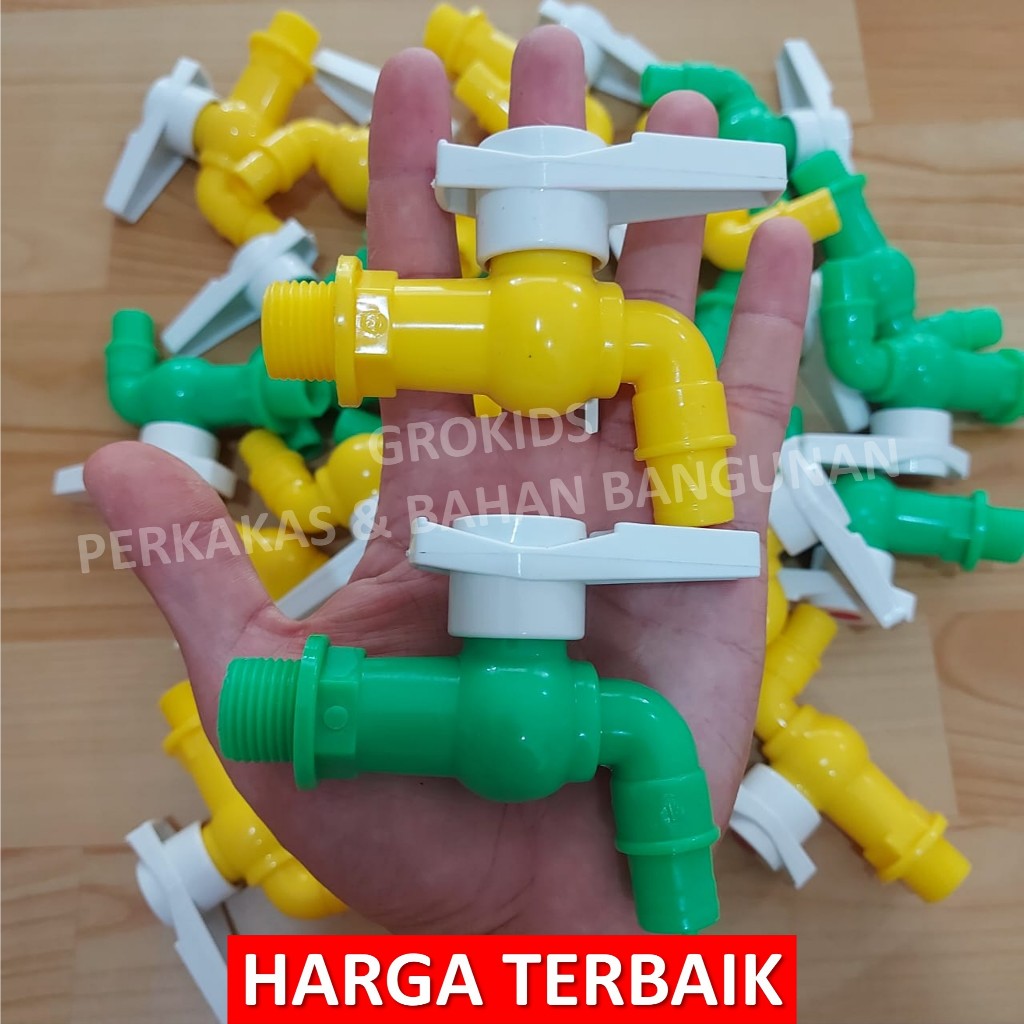 Jual UNIX Kran Tembok Model Engkol Plastik 1/2inch | Kran PVC Taman 1/2 ...