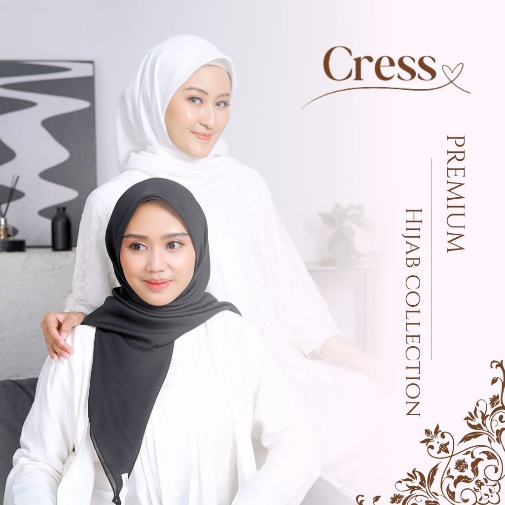 Jual CRESS Hijab Segi Empat Polos Bahan Voal Premium Paris Ukuran 115 x ...