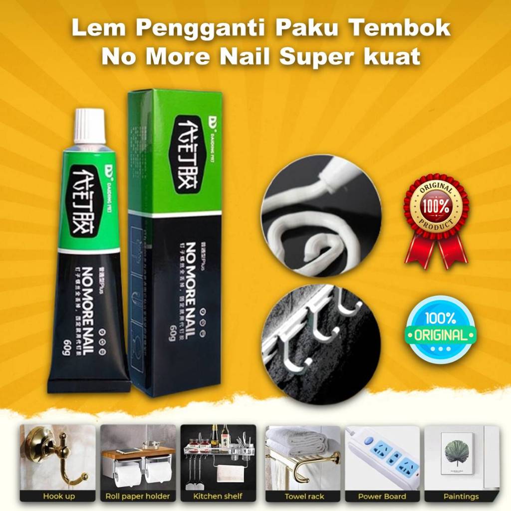 Jual Lem Pengganti Paku Super Kuat Serbaguna Perekat Kayu Dinding ...