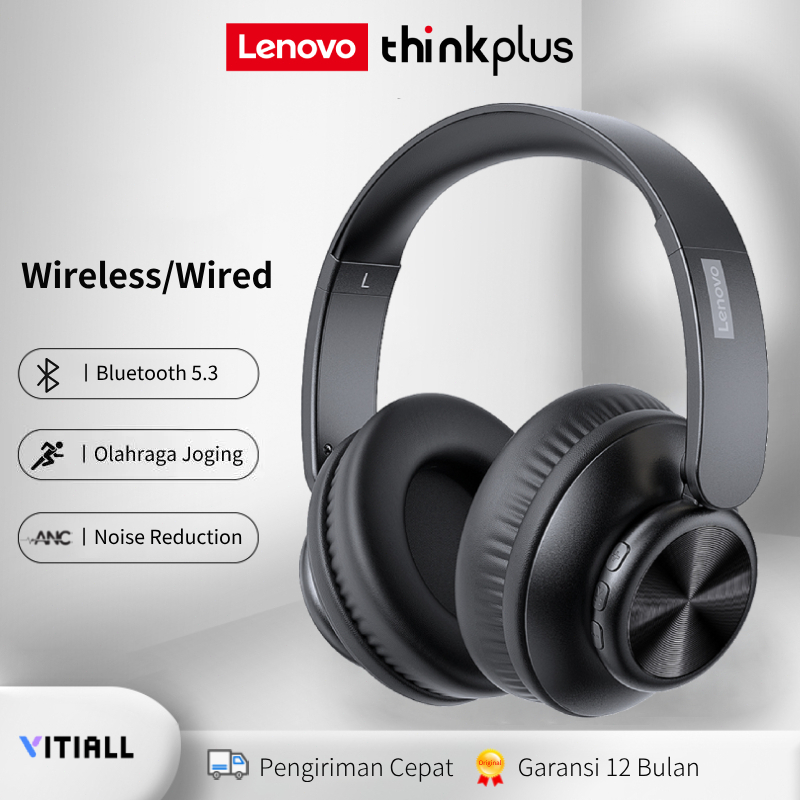 Jual Lenovo Thinkplus Headset Bluetooth 5.3 Headphone Wireless Wired ...
