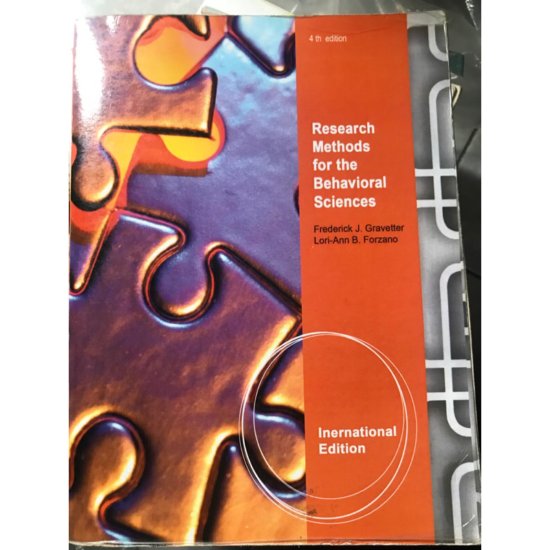 Jual Buku Psikologi Research Methods for the Behavioral Sciences 4th Edition Gravetter - Forzano ...
