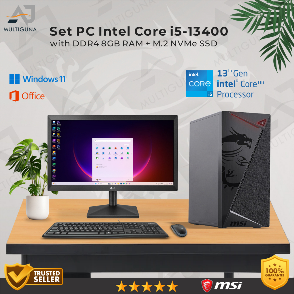 Jual Set PC Komputer Intel Core i5-13400 Gen-13 RAM 8GB SSD Rakitan Office | Shopee Indonesia