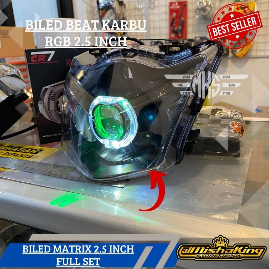 Jual LAMPU BILED BEAT KARBU MATRIX RGB 2.5 FULL SET | Shopee Indonesia