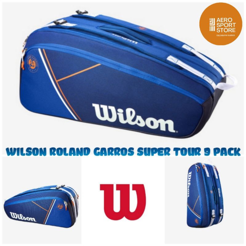 Jual [ TAS TENIS WILSON SUPER TOUR ROLAND GARROS 9 PACK BAG / NAVY ...