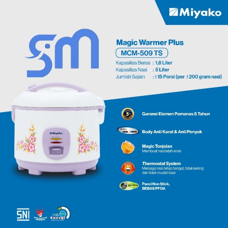 Jual Magic com Miyako MCM-509 TS Rice cooker 509TS 1.8 liter | Shopee ...
