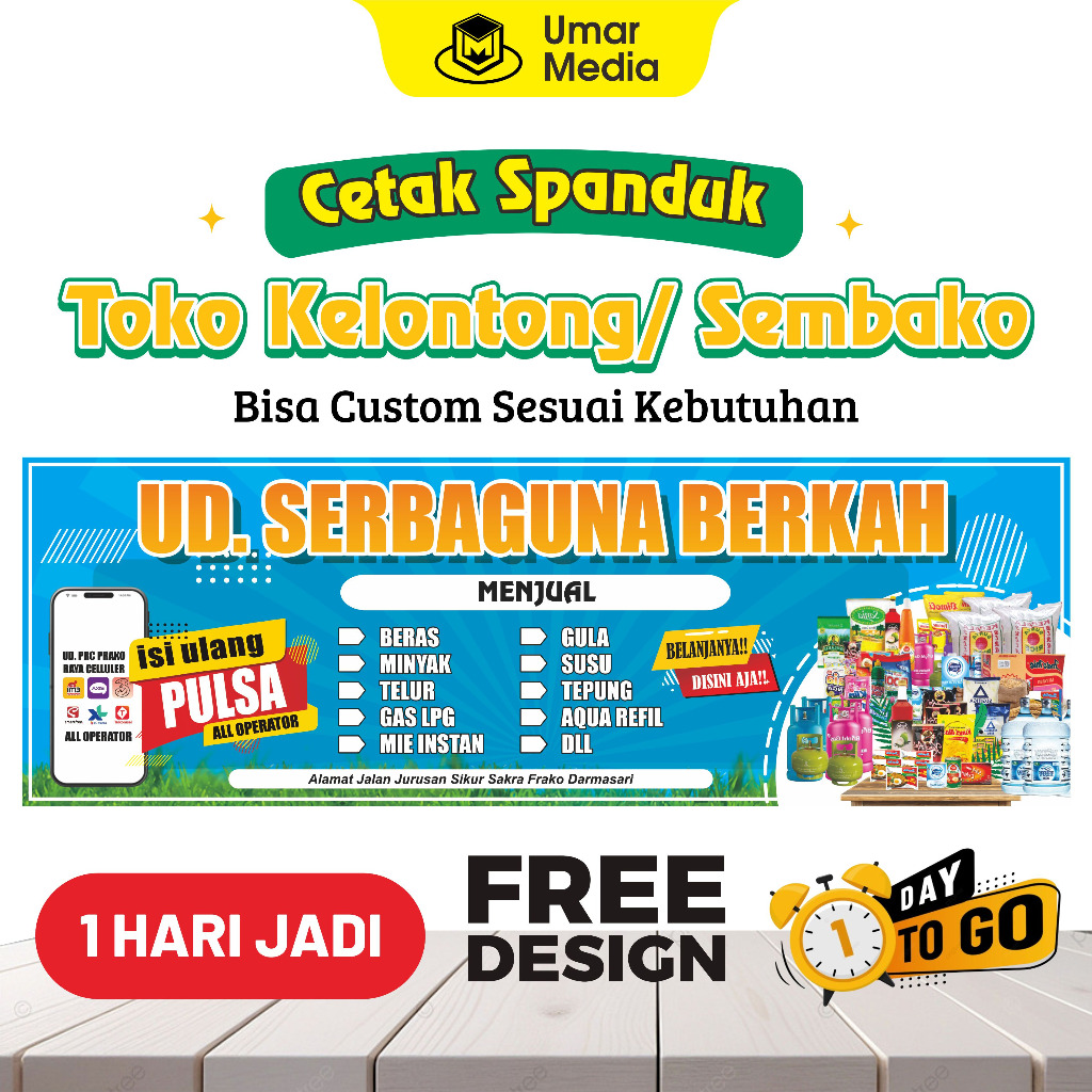 Jual Cetak Spanduk Usaha Baliho Toko Sembako Banner Jualan Custom Nama Satu Hari siap | Shopee ...