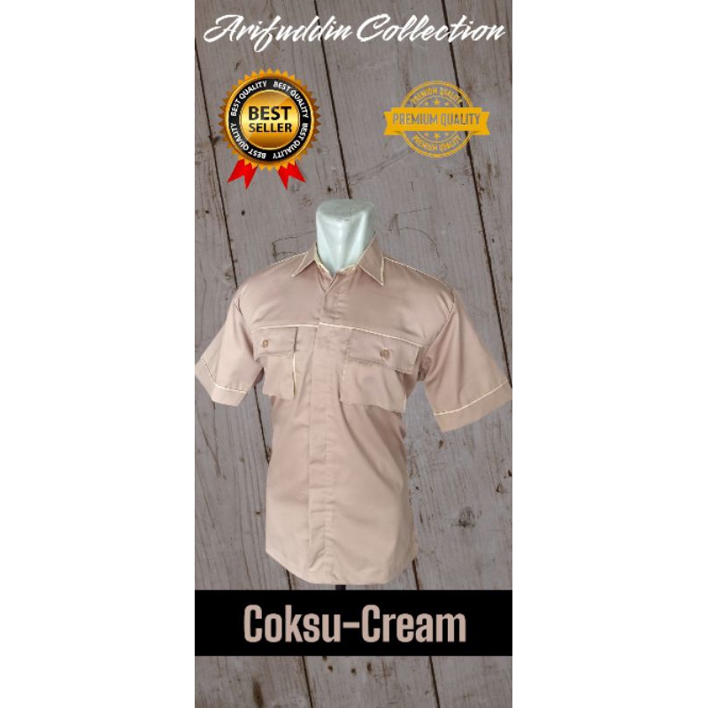 Jual KEMEJA TACTICAL KOMBINASI WARNA (COKSU-CREAM) | Shopee Indonesia