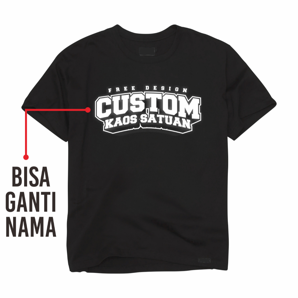 Jual Custom Kaos reflektif menyala / cotton combed / hitam tebal distro ...