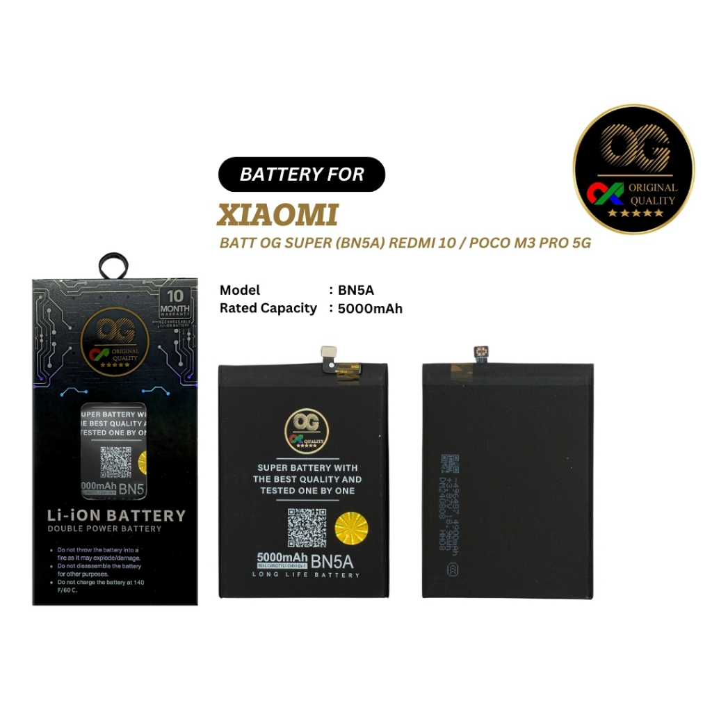 Jual BATERAI / BATTERY / BATRE XIAOMI REDMI 10 / POCO M3 PRO 5G / BN5A ...