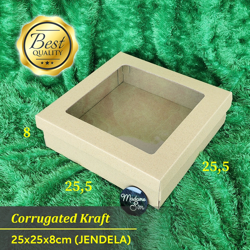 Jual KOTAK KUE - CAKE BOX - DUS BOLU 25x25x8 - JENDELA (ISI : 10 PCS ...