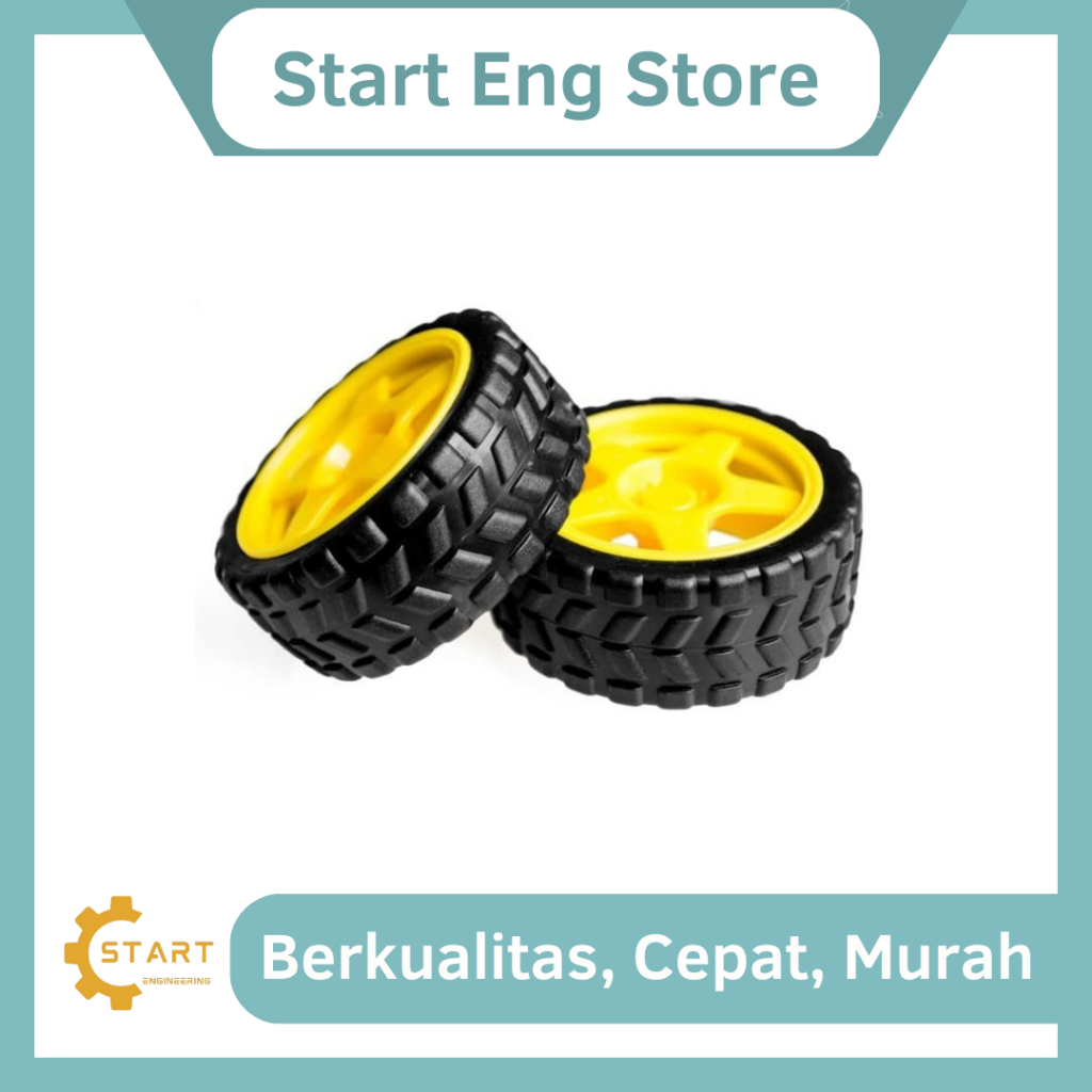 Jual RODA BAN Untuk Motor DC Tyre 65mm Robot Smart Car | Shopee Indonesia