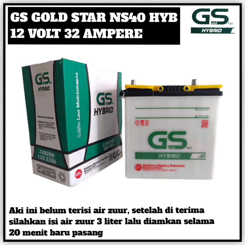 Jual Aki Mobil Avanza/Rush/Espass/Terios/Xenia/Katana/Carry GS Gold Star NS40 Hybrid 32 Ah ...