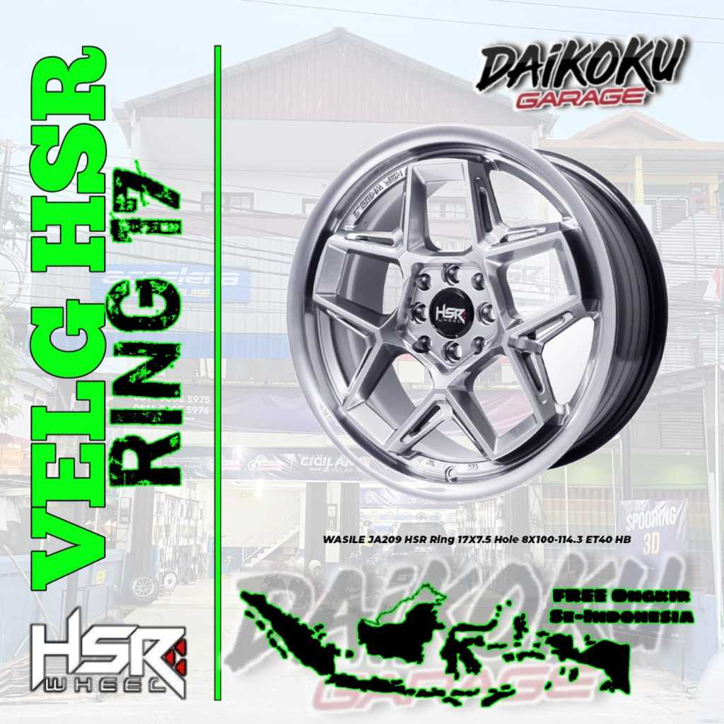 Jual Velg Mobil Racing HSR WHEEL WASILE Ring 17 Baut 4x100/114,3 (Jazz,Yaris,Kijang,Panther ...