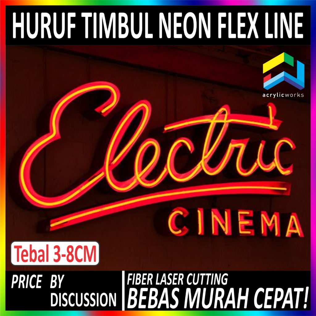 Jual Huruf Timbul Letter 3D mix NEON FLEX SIGN NYALA LED | Shopee Indonesia