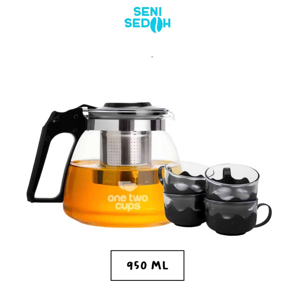 Jual One Two Cups Set Teko Gelas With Filter Tea Infuser 950ml | Shopee Indonesia