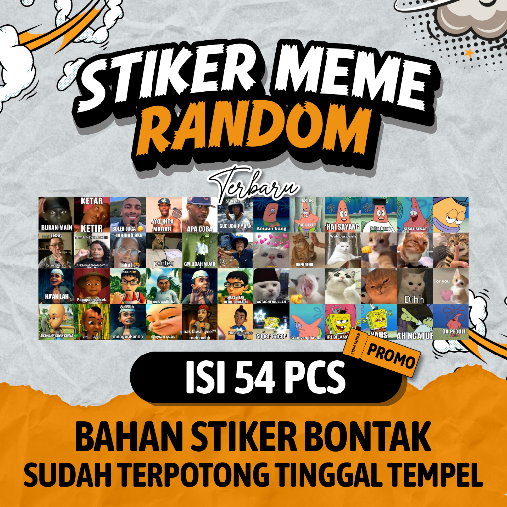 Jual (PAKET HEMAT) STIKER MEME JOMOK ABSURD HUMOR NGAWI SPONGEBOB ...