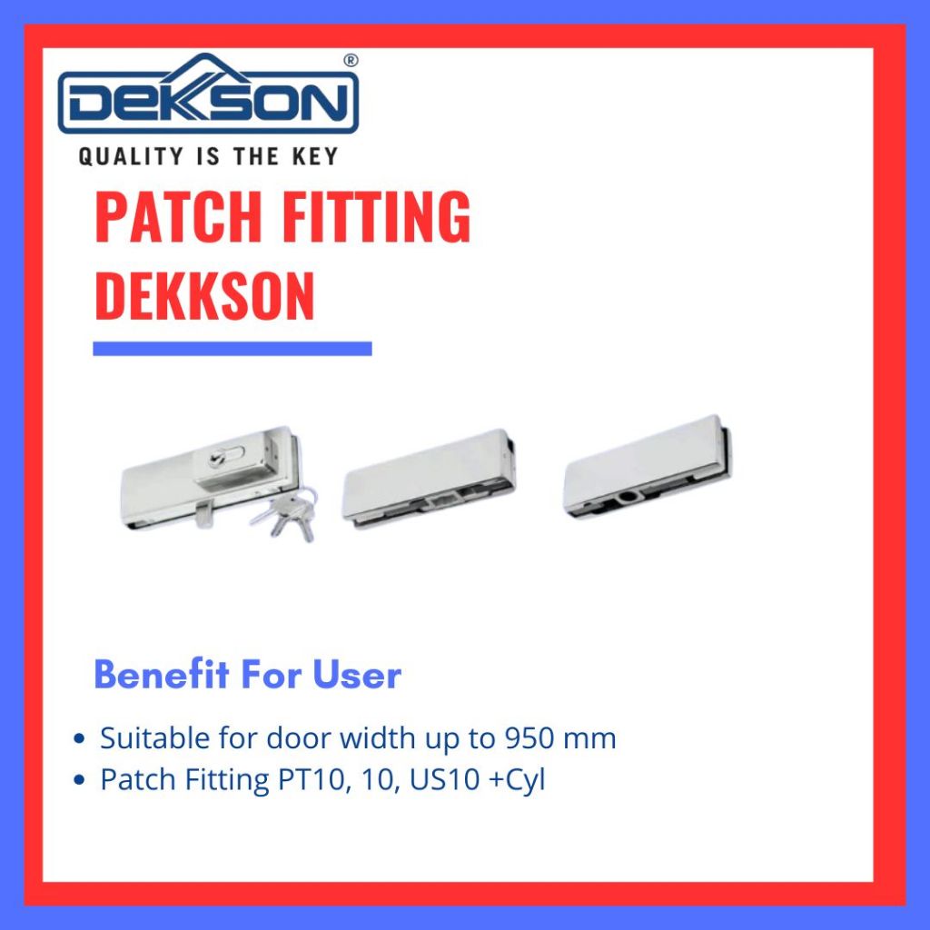 Jual Patch Fitting Dekkson PT 10 , 20 , US 10 + Cylinder Penjepit Kaca Dekkson | Shopee Indonesia