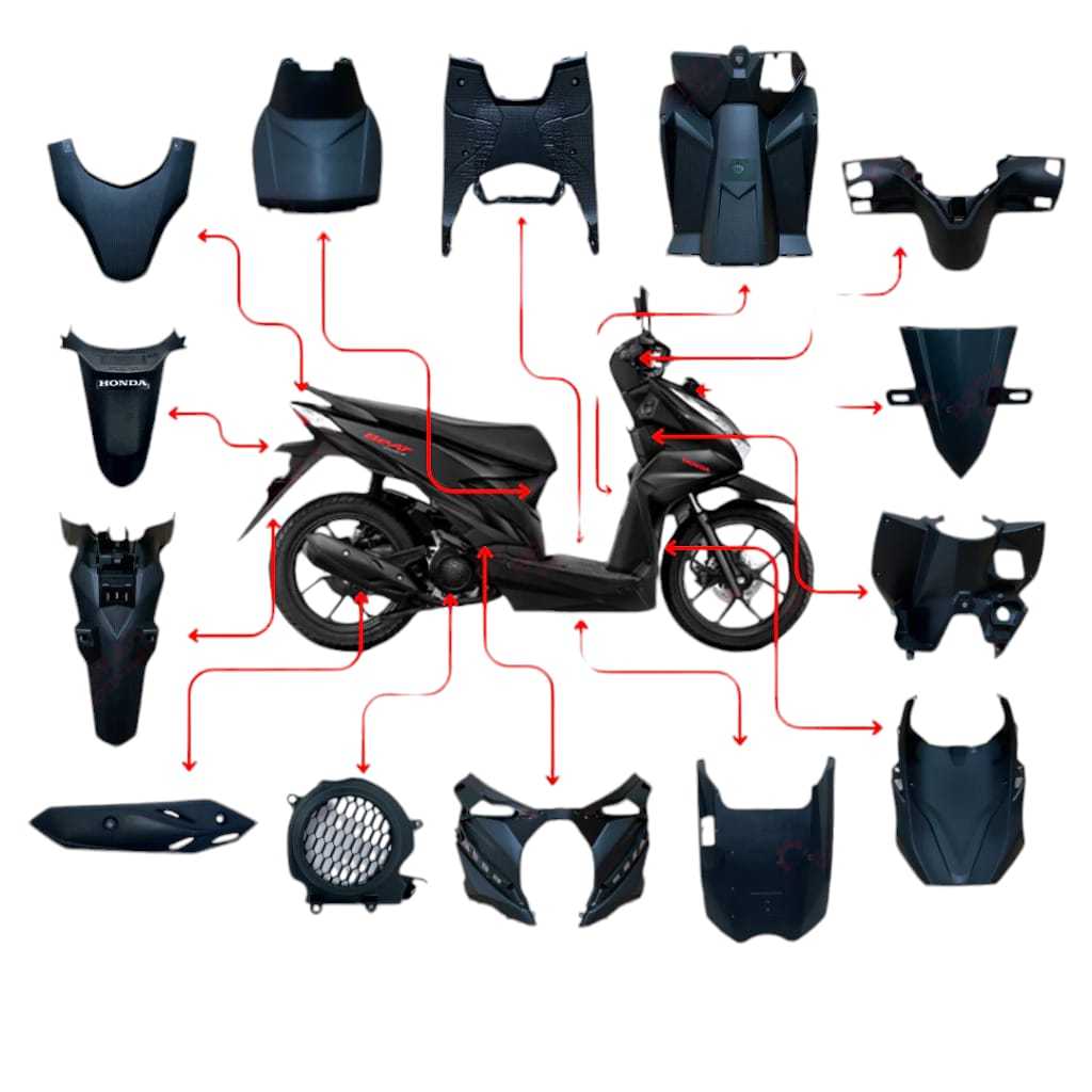 Jual COMPLETE SET BODY BEAT 20 HITAM | Shopee Indonesia