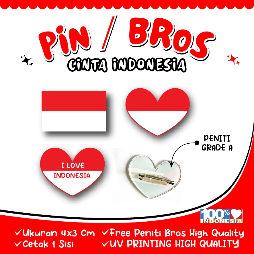 Jual PIN / BROS BENDERA INDONESIA / MERDEKA / HUT RI | Shopee Indonesia