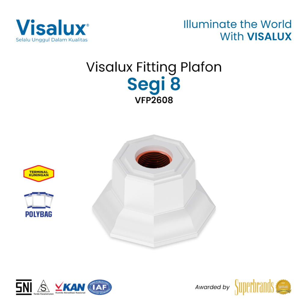 Jual Visalux Fitting Plafon E27 4A - Segi 8/ Segi Delapan (VFP2608 ...