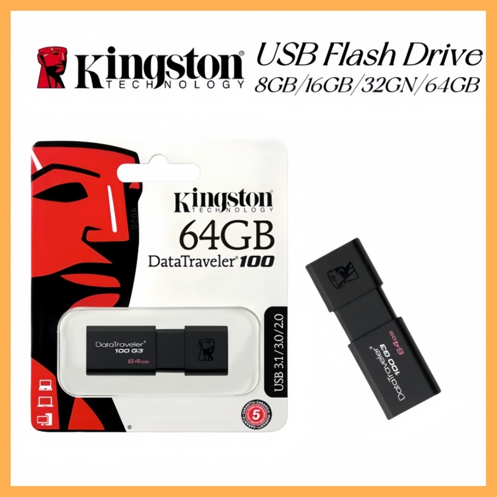 Jual Portable Kingston Flashdisk 8GB 16GB 32GB 64GB 128GB DT100 USB 3.0 ...