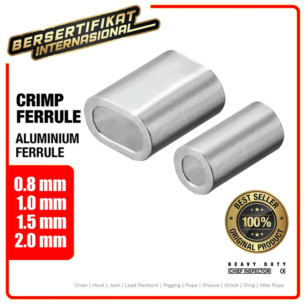 Jual Klem Aluminium Crimping Sleeve Oval Kawat Neklin Crimp Ferrule ...