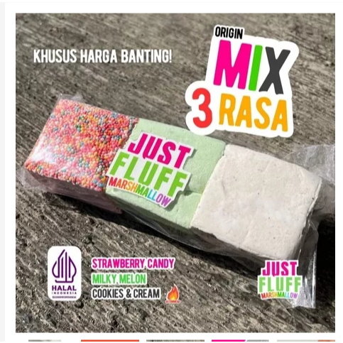 Jual Marshmallow JustFluff MIX ORIGIN [3 KOTAK 3 RASA] [HALAL ...