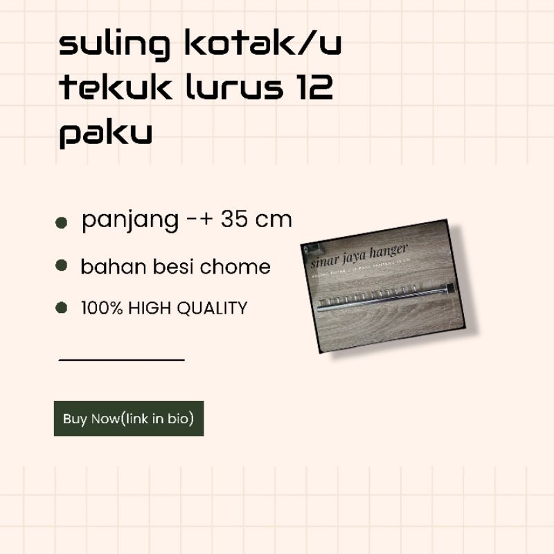Jual hanger Suling kotak lurus 12 paku/ Gantungan Display pakaian ...
