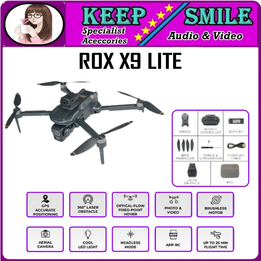 Jual ROX X9 LITE SERIES 25 MIN GPS BRUSHLESS DRONE | Shopee Indonesia