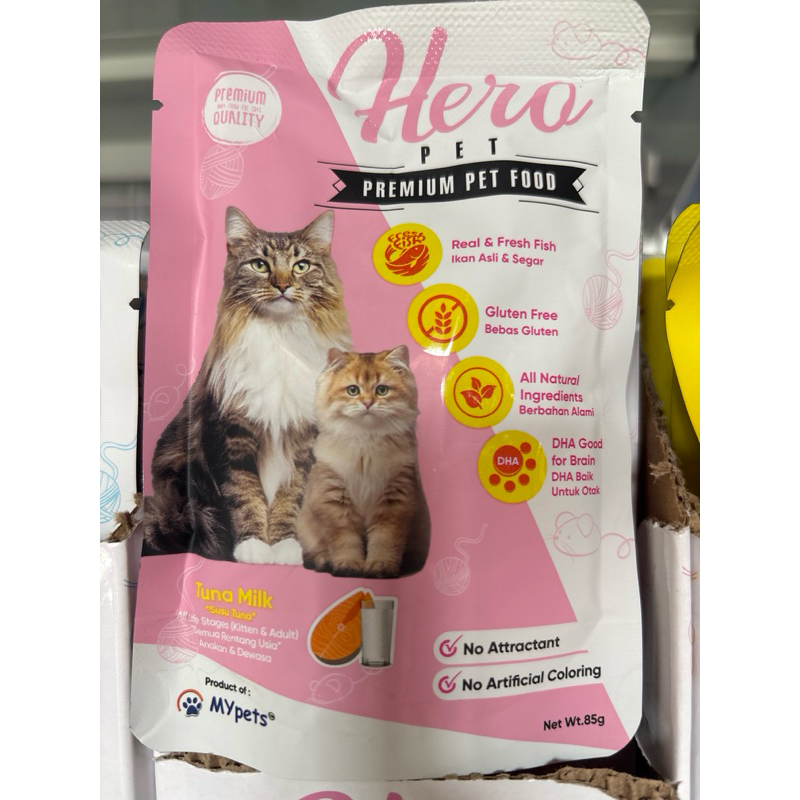 Jual Hero pouch kemasan 85gr rasa tuna milk | Shopee Indonesia