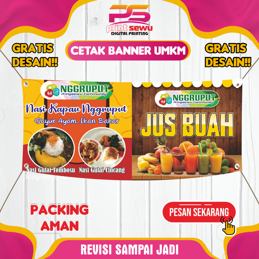 Jual CETAK BANNER/SPANDUK UMKM | BANNER CUSTOM | BISA GRATIS DESAIN ...