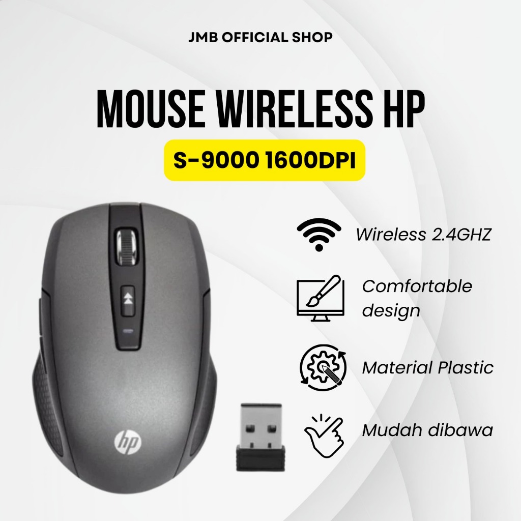 Jual (JMB) Mouse Wireless Hp S9000 S-9000 1600DPI HP | Shopee Indonesia