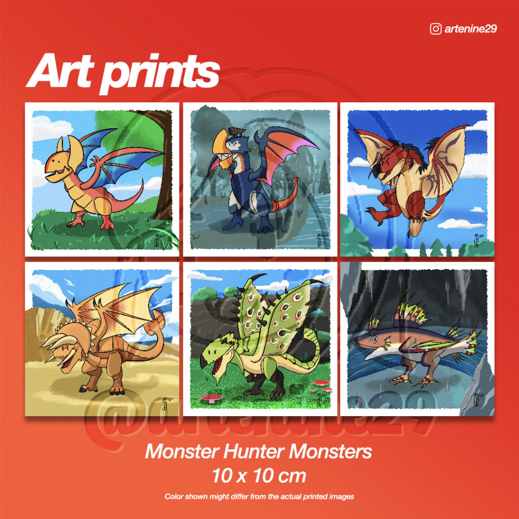Jual Fan Merch Monster Hunter Stylized Monsters Art Prints | Shopee ...