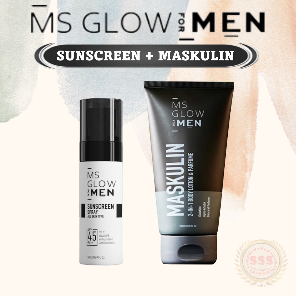 Jual MS GLOW FOR MEN Sunscreen Spray + Maskulin | Shopee Indonesia