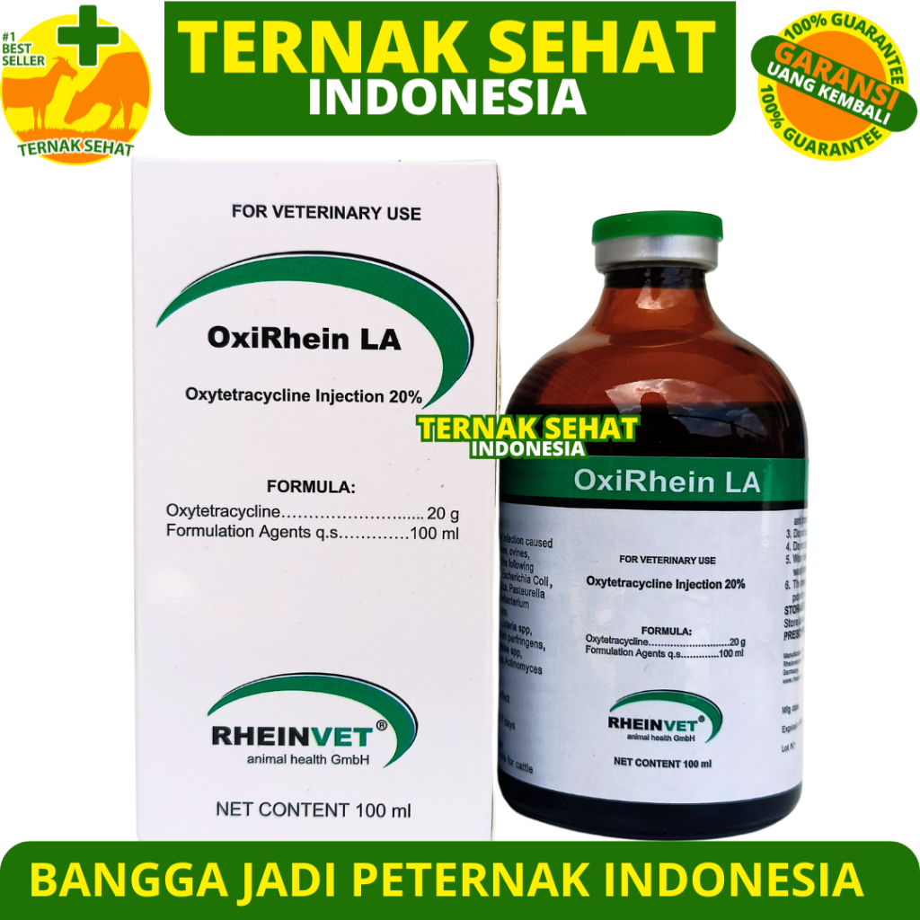 Jual OXIRHEIN LA 100ML - Antibiotik Spektrum Luas Atasi Infeksi Hewan ...