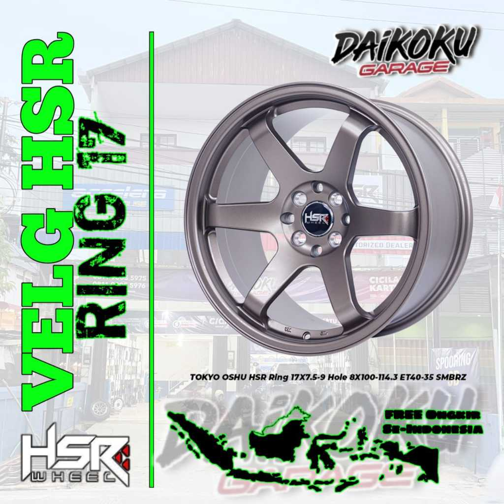 Jual Velg Mobil Racing Model TE37 HSR TOKYO OSHU Ring 17 Baut 4x100/114,3 (Jazz,Yaris,Avanza ...
