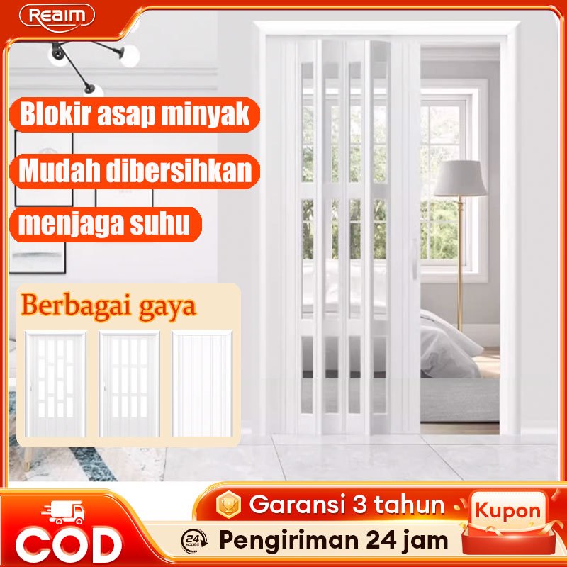 Jual Reaim Pintu Lipat PVC - Folding Door Geser - Penyekat Ruangan/Pintu Kamar Mandi/pintu dapur ...