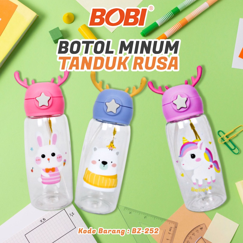 Jual Botol Minum Anak Tanduk Rusa 700ml Kode BZ-246 // Botol BPA Free Anak TK SD Sekolah ...