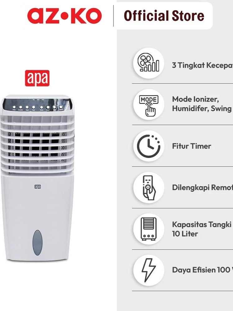 Jual Apa 10 Ltr Air Cooler 1200cmh - Putih GARANSI RESMI | Shopee Indonesia