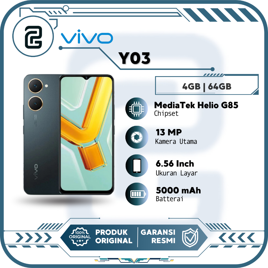 Jual VIVO Y03 4GB/64GB | 4GB/128GB Extended Ram Smartphone Android Terbaru 100% Original Garansi ...