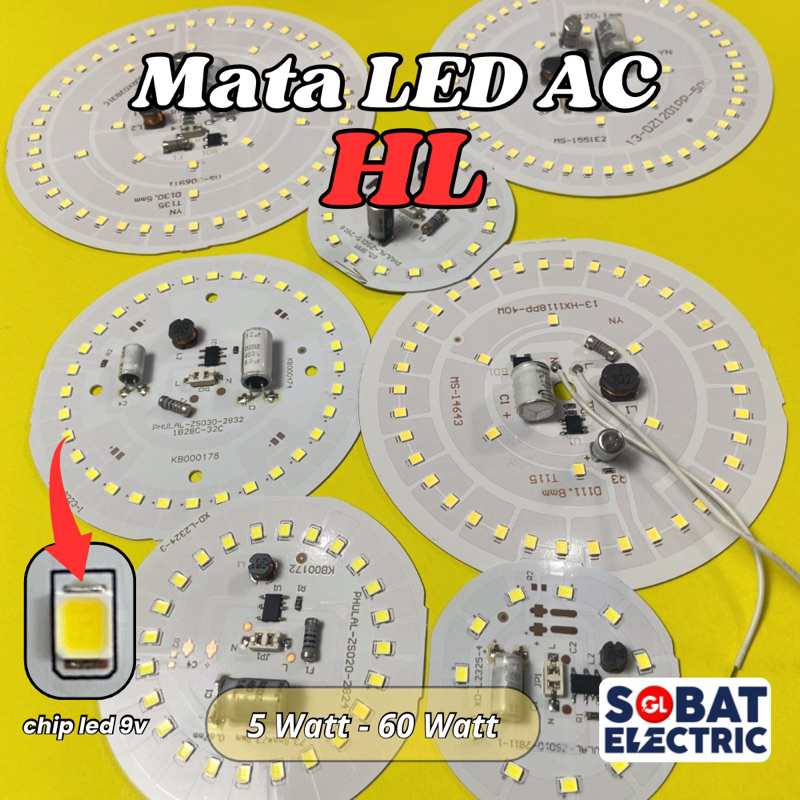 Jual PCB LED AC Kode HL - Mata Lampu LED AC Langsung Listrik All Varian ...