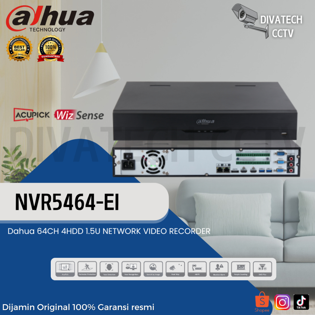 Jual NVR DAHUA 64CH NVR-5464-EI\NVR DAHUA 8MP-4 SLOT HDD 4K BEST ...