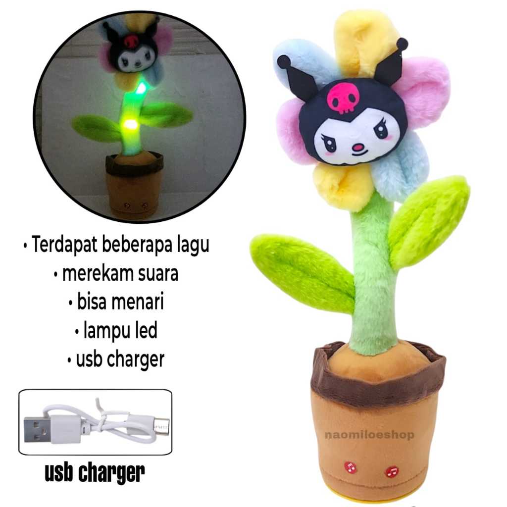 Jual Bunga kuromi kaktus mainan kaktus kuromi bisa ngomong bicara rekam ...