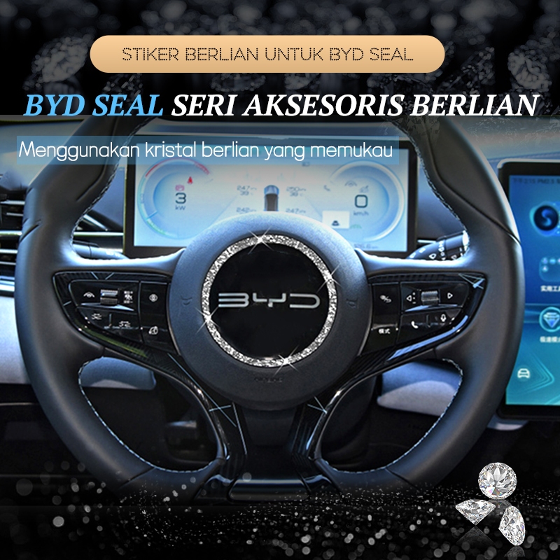 Jual Stiker berlian khusus BYD Seal dekorasi interior untuk logo stir ...