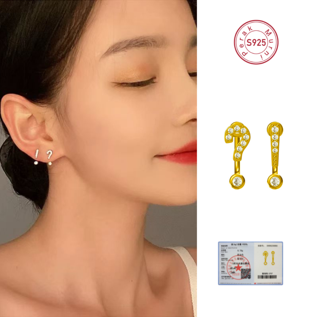 Jual Customo Anting Korean Style S925 Lapis Emas 14K - Rhinestones ...