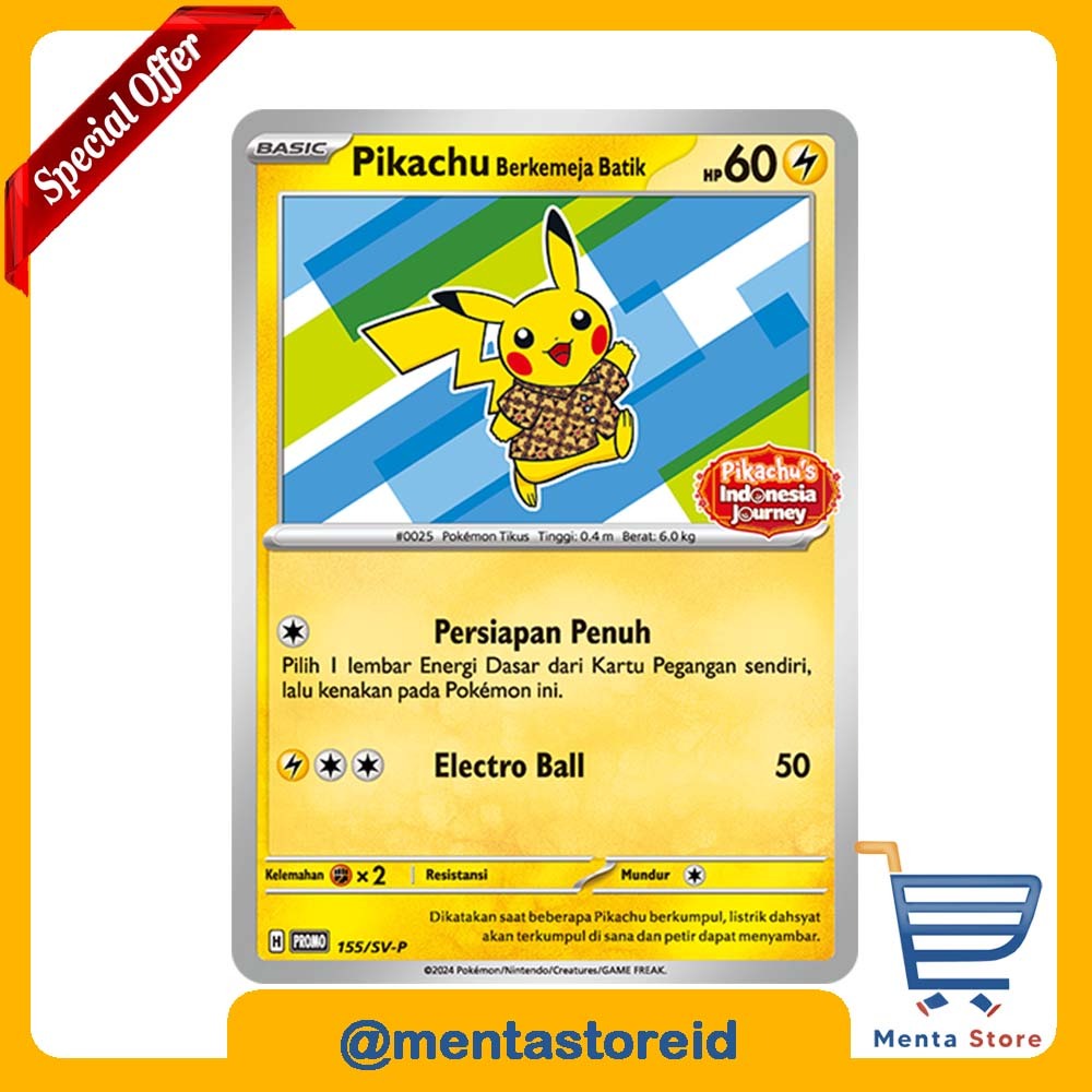 Jual Kartu Pokemon TCG - Pikachu Berkemeja Batik Staryu - v3 Promo Card Yogyakarta Blue 155/SV-P ...
